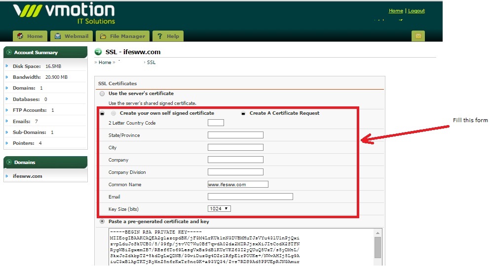 How To Generate Csr Certificate Signing Request For Ssl In Directadmin Knowledgebase